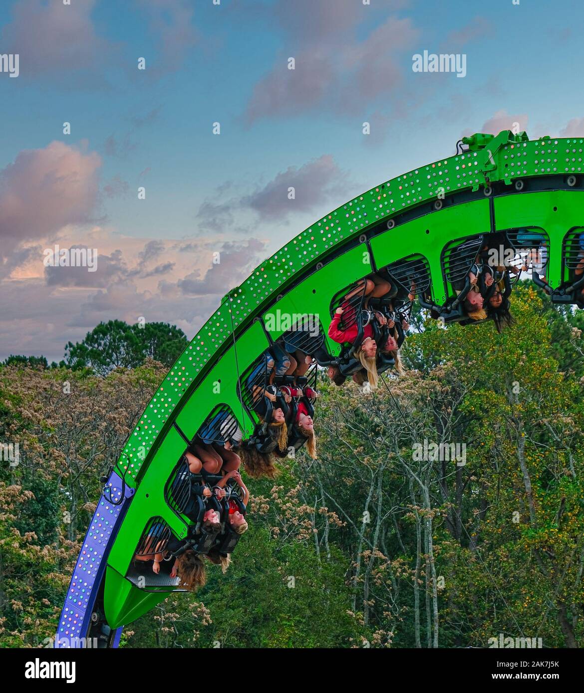 Thrill Ride at County Fair Stock Photo - Alamy
