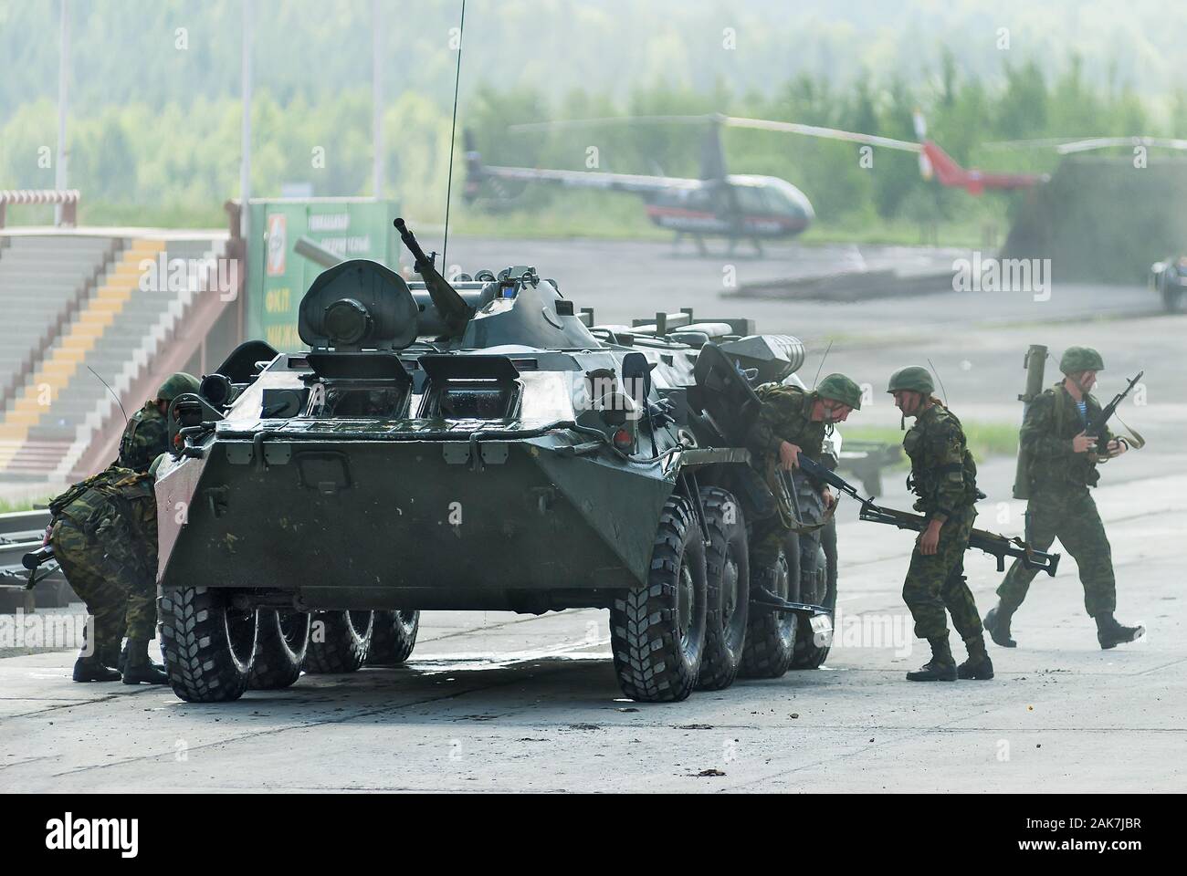 BTR-82A armoured personnel carrier with soldiers Stock Photo - Alamy