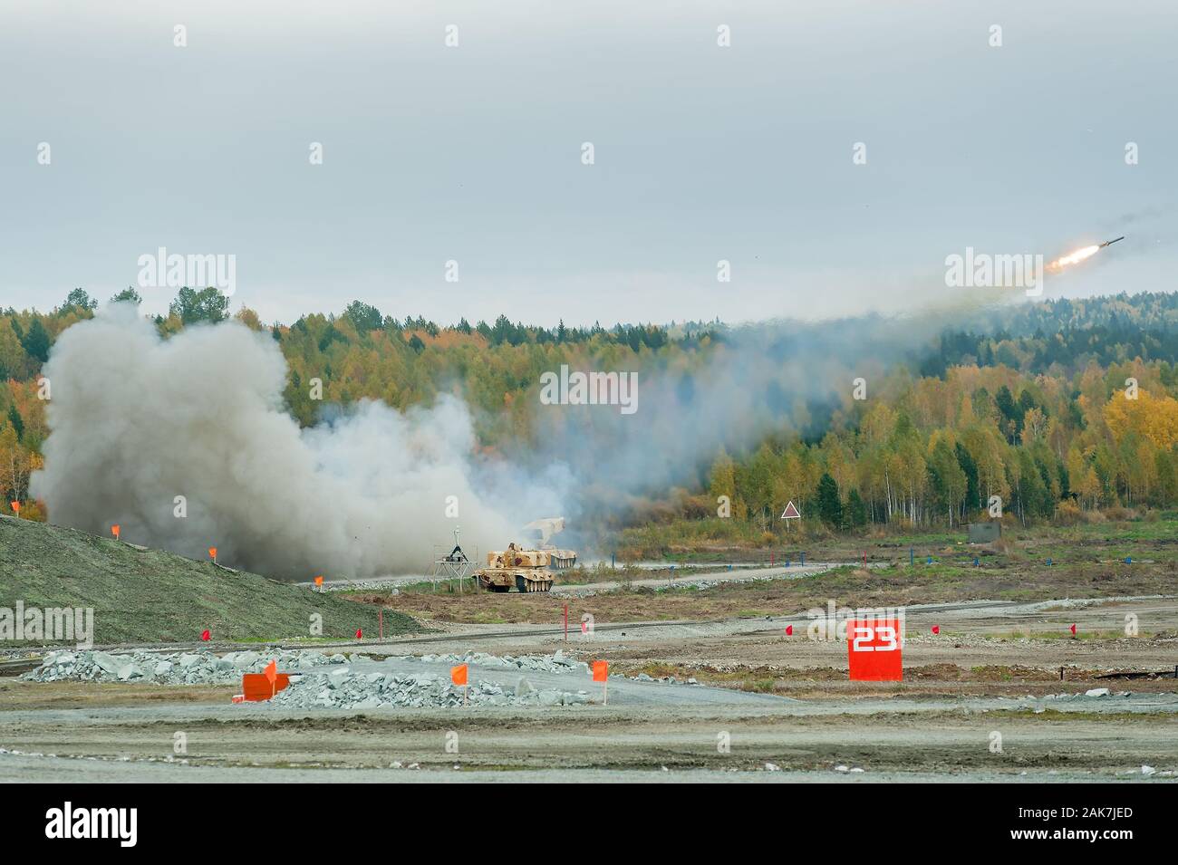 Rocket launch by TOS-1A system Stock Photo - Alamy