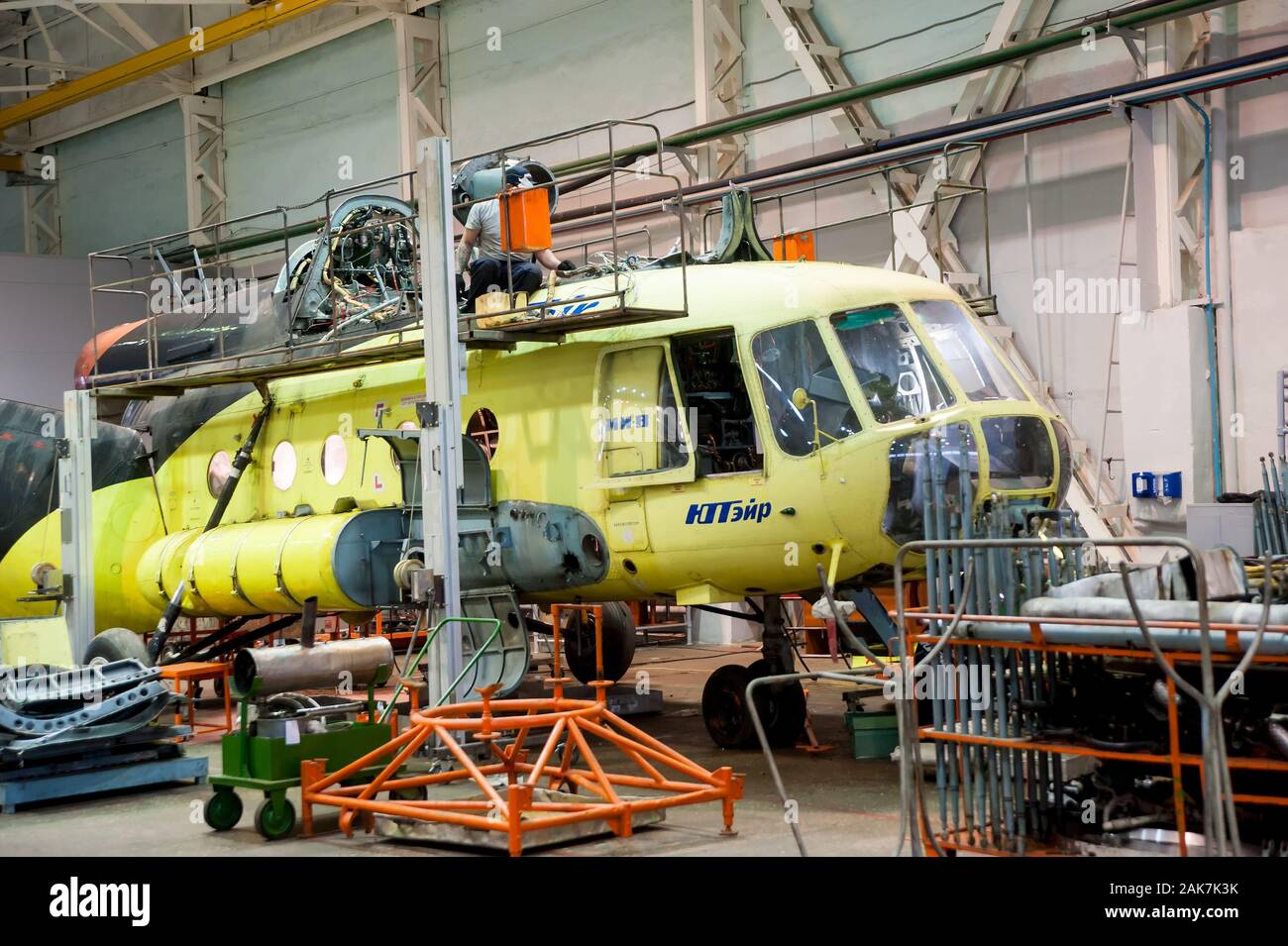 Mi-8 helicopter during maintencance and repair Stock Photo - Alamy