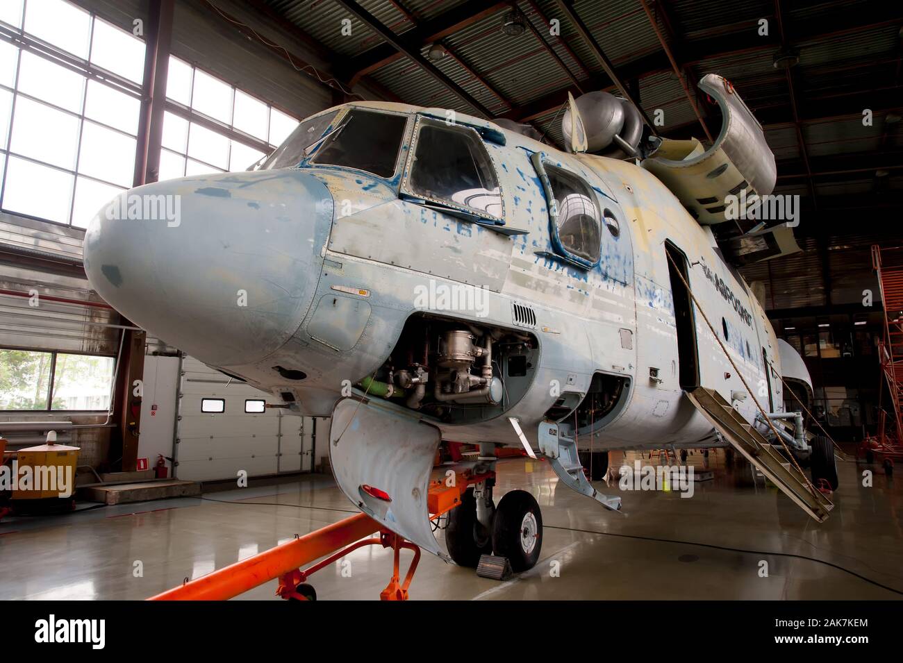 Mi-26 helicopter during maintencance and repair Stock Photo - Alamy