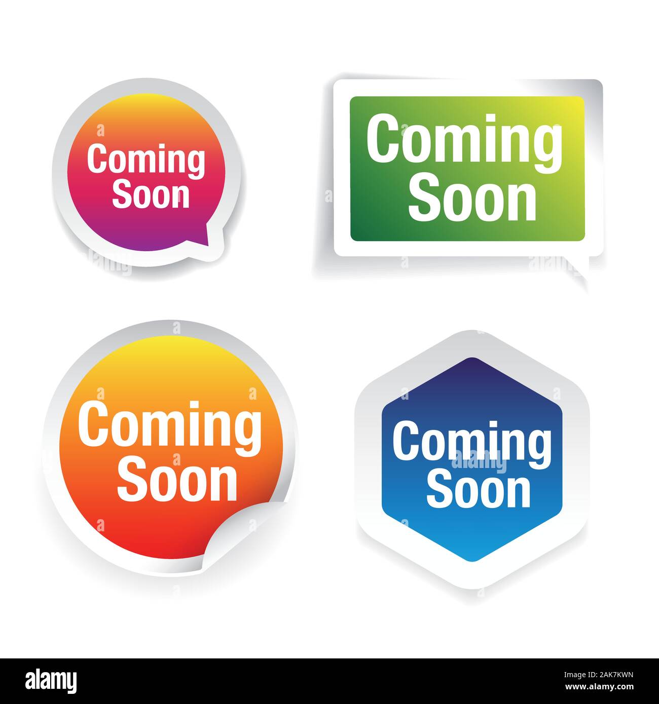 Soon label sign round Stock Vector Images - Alamy