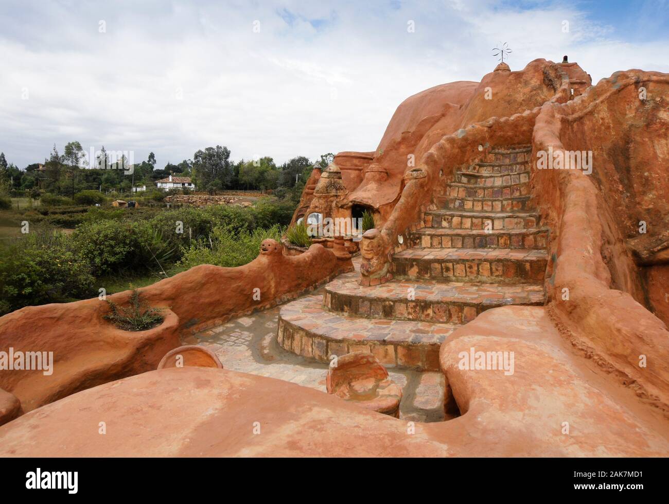 Roof deck of Casa Terracotta (Terracotta House), designed and built by ...