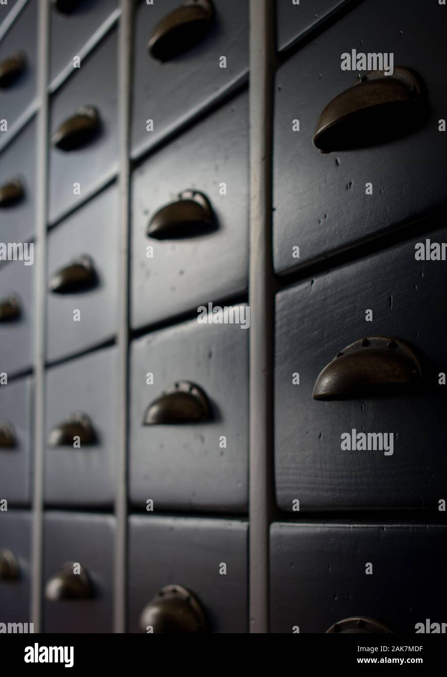 The blue drawers Stock Photo - Alamy