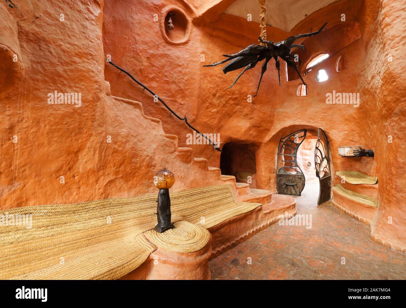 Interior of Casa Terracotta (Terracotta House), designed and built by ...