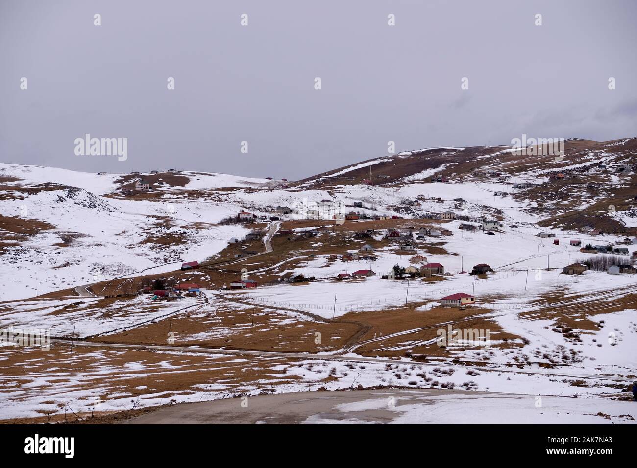 snow landscape in trabzon beypınarı plateau Stock Photo - Alamy