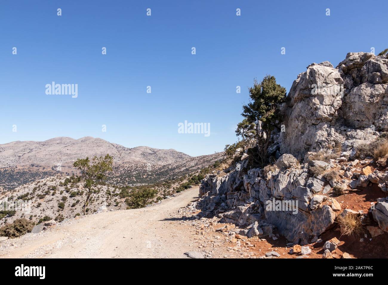 Road in the Cretan mountains Stock Photo - Alamy