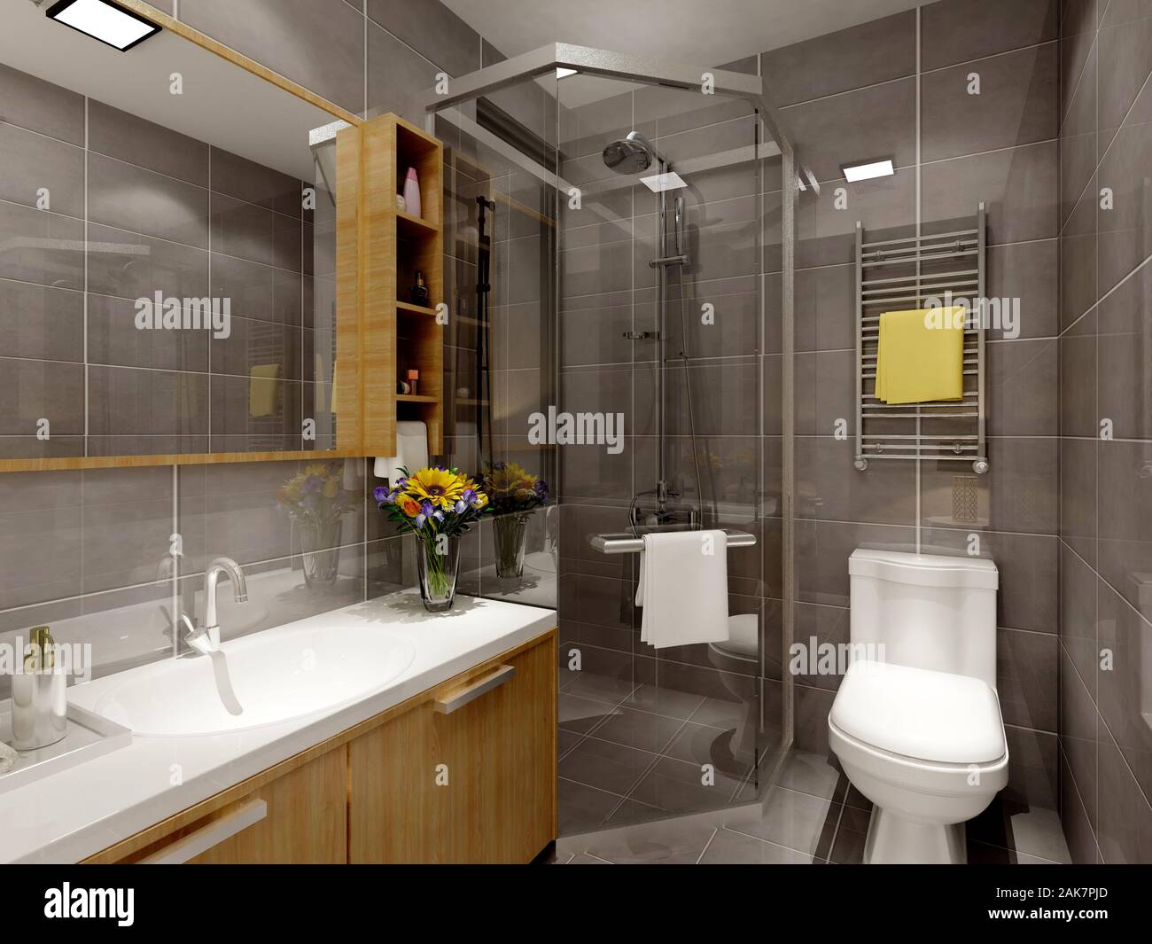 3d render of modern bathroom Stock Photo - Alamy