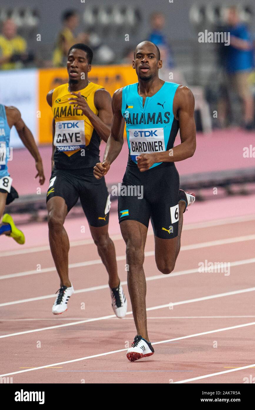 DOHA - QATAR - OCT 2: Steven Gardiner of Bahamas competing in the 400m ...