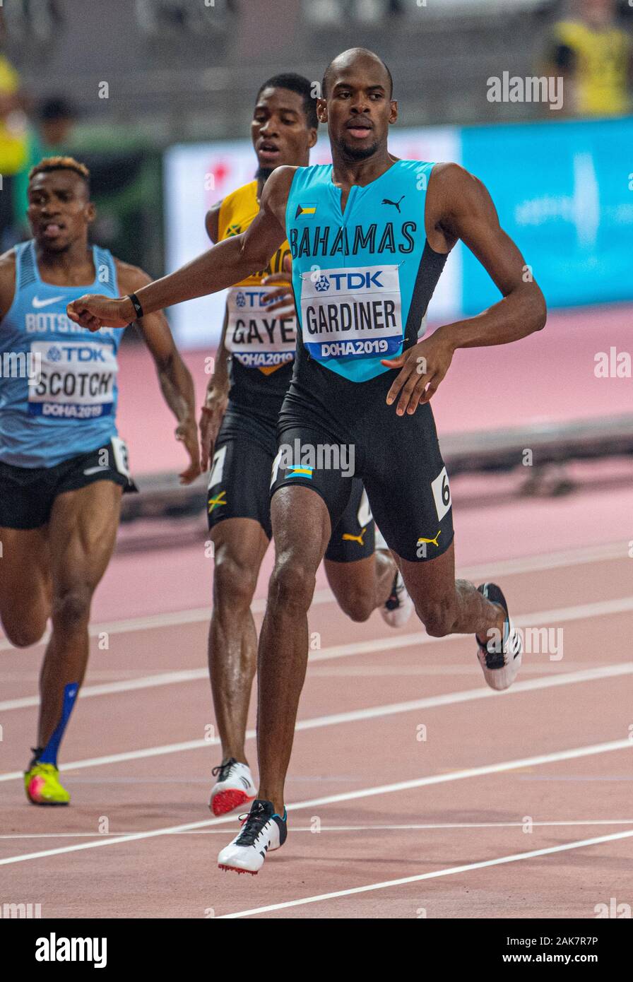 DOHA - QATAR - OCT 2: Steven Gardiner of Bahamas competing in the 400m ...