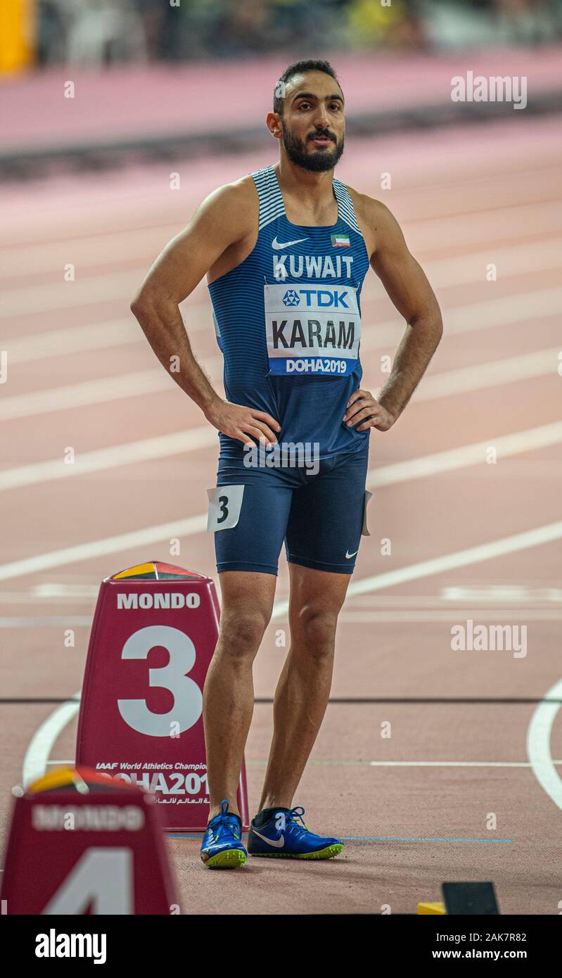 DOHA - QATAR - OCT 2: Yousef Karam of Kuwait competing in the 400m ...