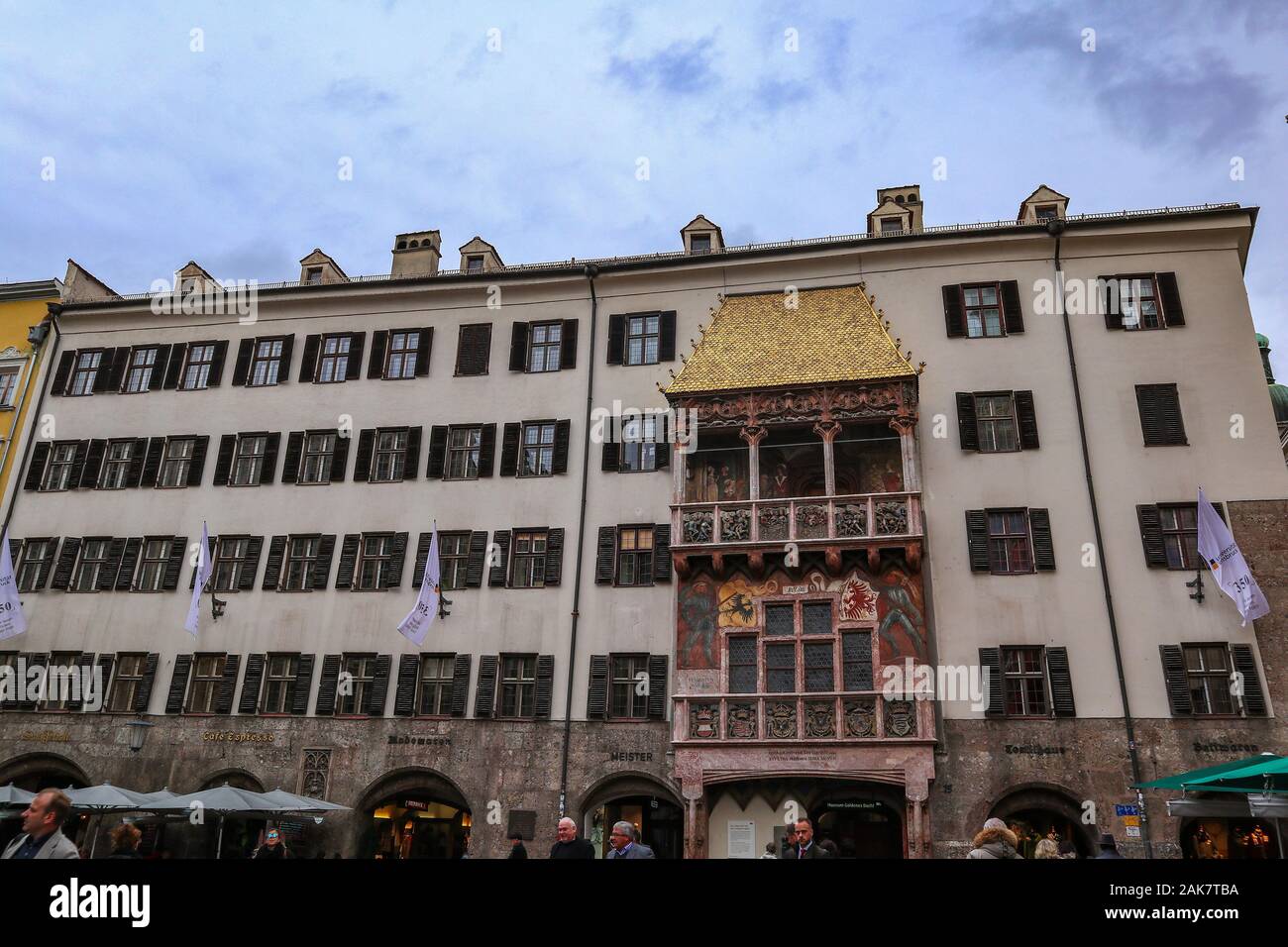 Beautiful architectural buildings and colorful houses in the city ...