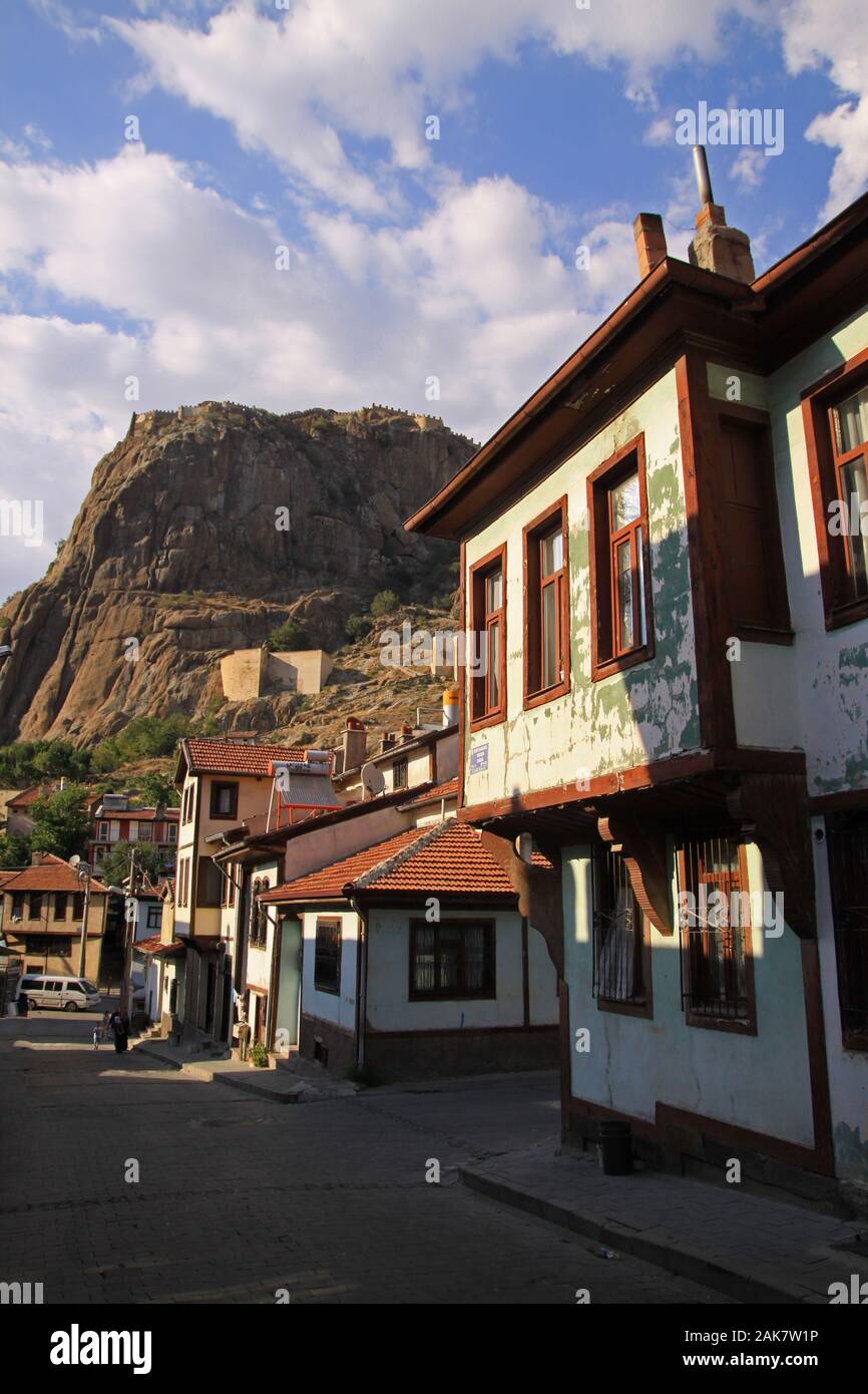 some Old Houses and street Afyon, Turkey Stock Photo - Alamy