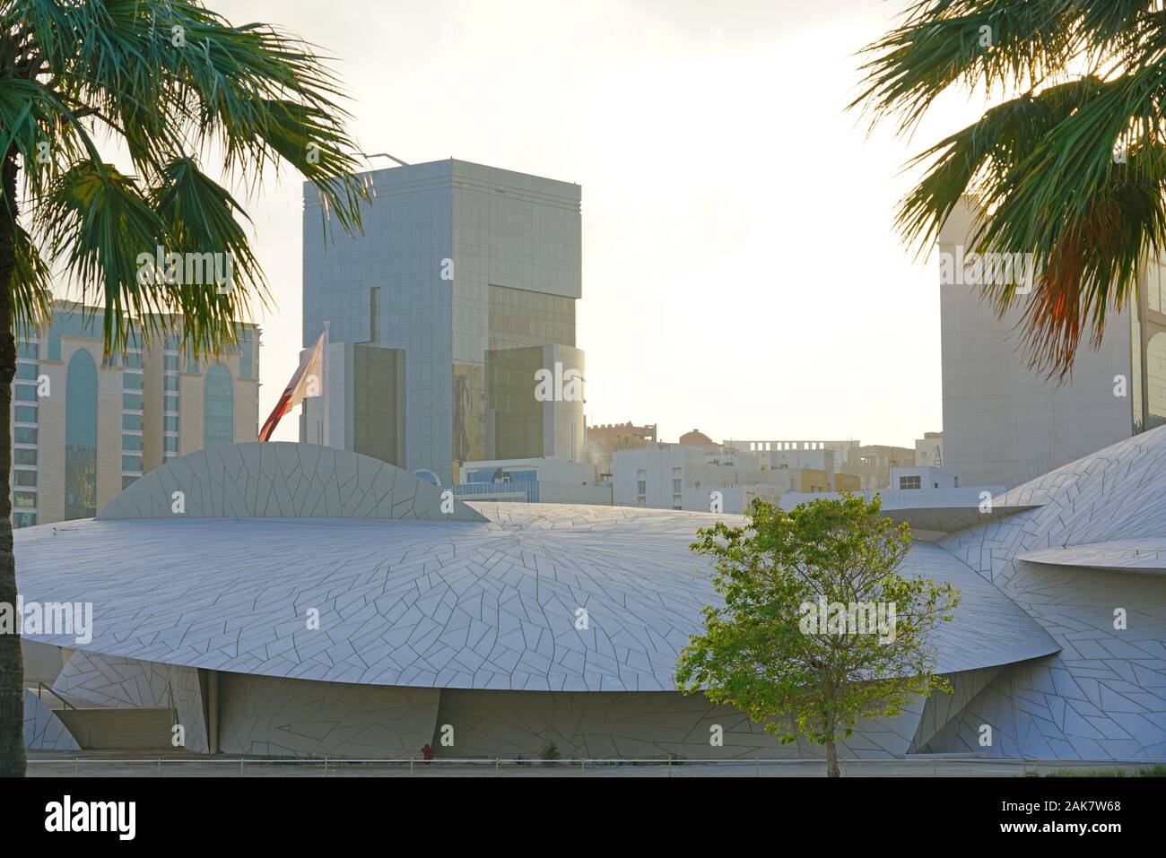 DOHA, QATAR -11 DEC 2019- View of the new National Museum of Qatar ...