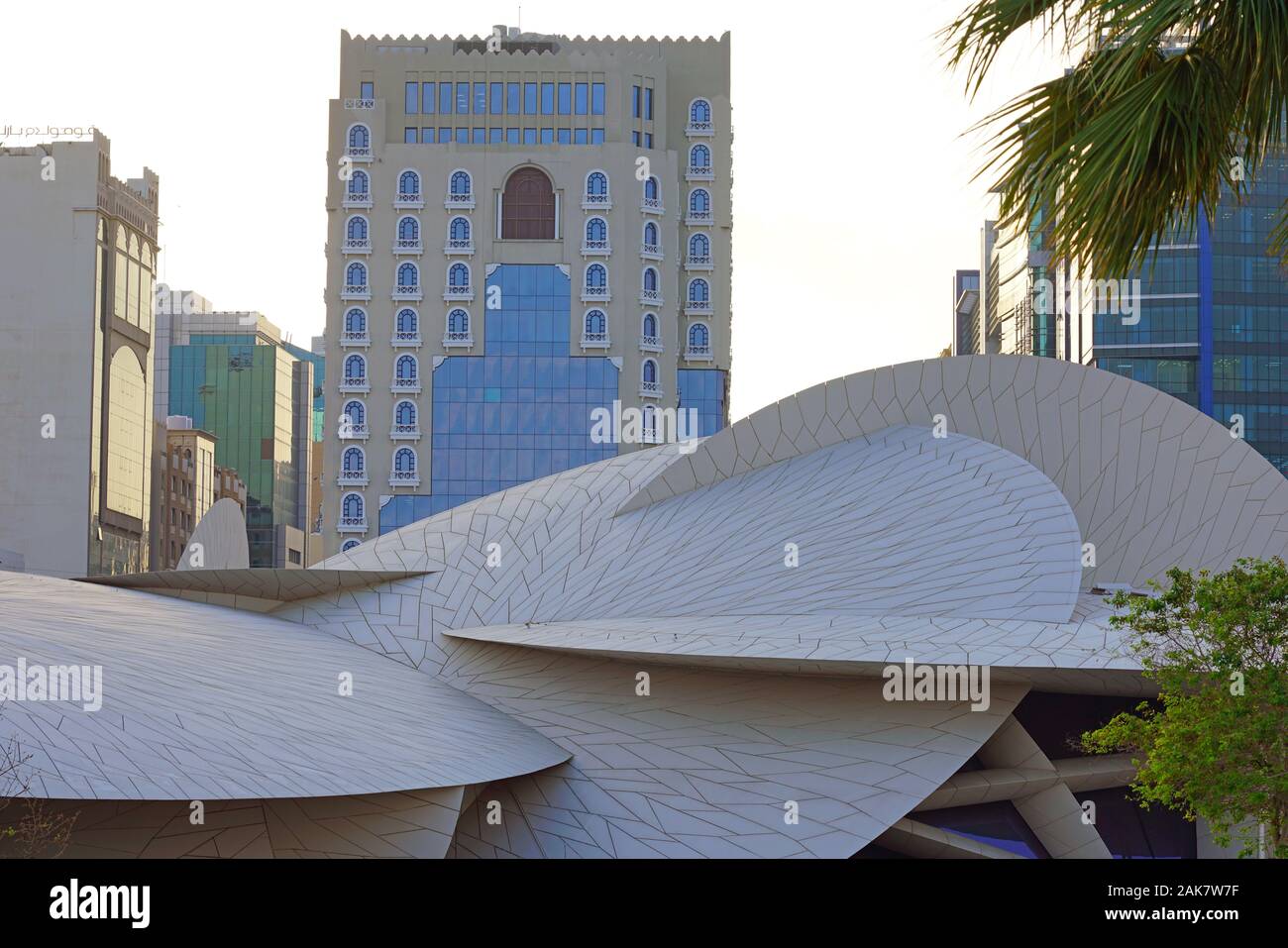 DOHA, QATAR -11 DEC 2019- View of the new National Museum of Qatar ...