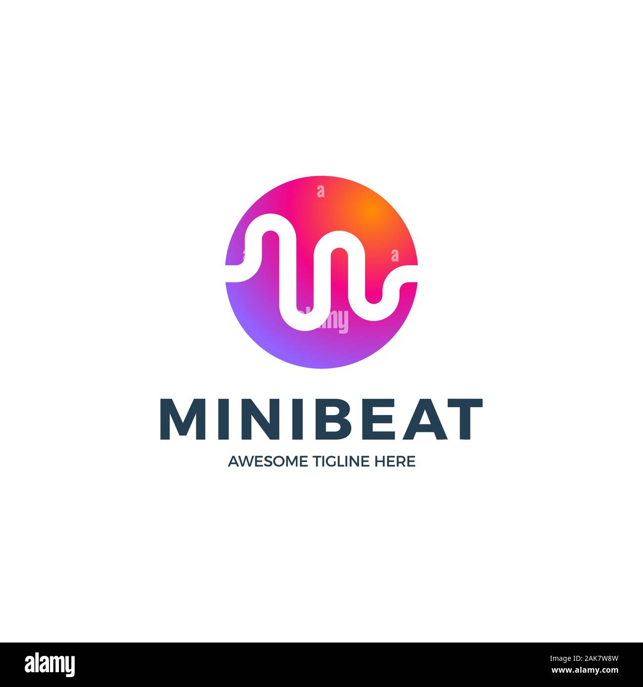 Audio Sound Wave logo template stock vector design. Line abstract music ...