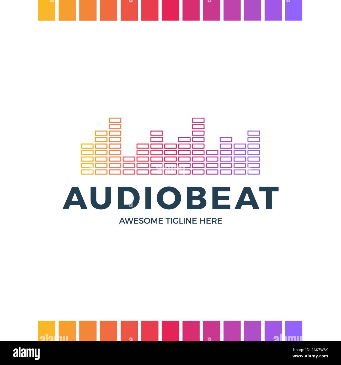 Audio Sound Wave logo template stock vector design. Line abstract music ...