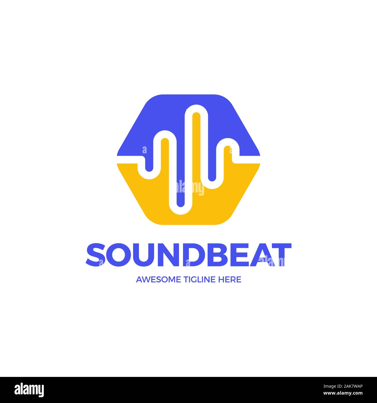 Audio Sound Wave logo template stock vector design. Line abstract music ...