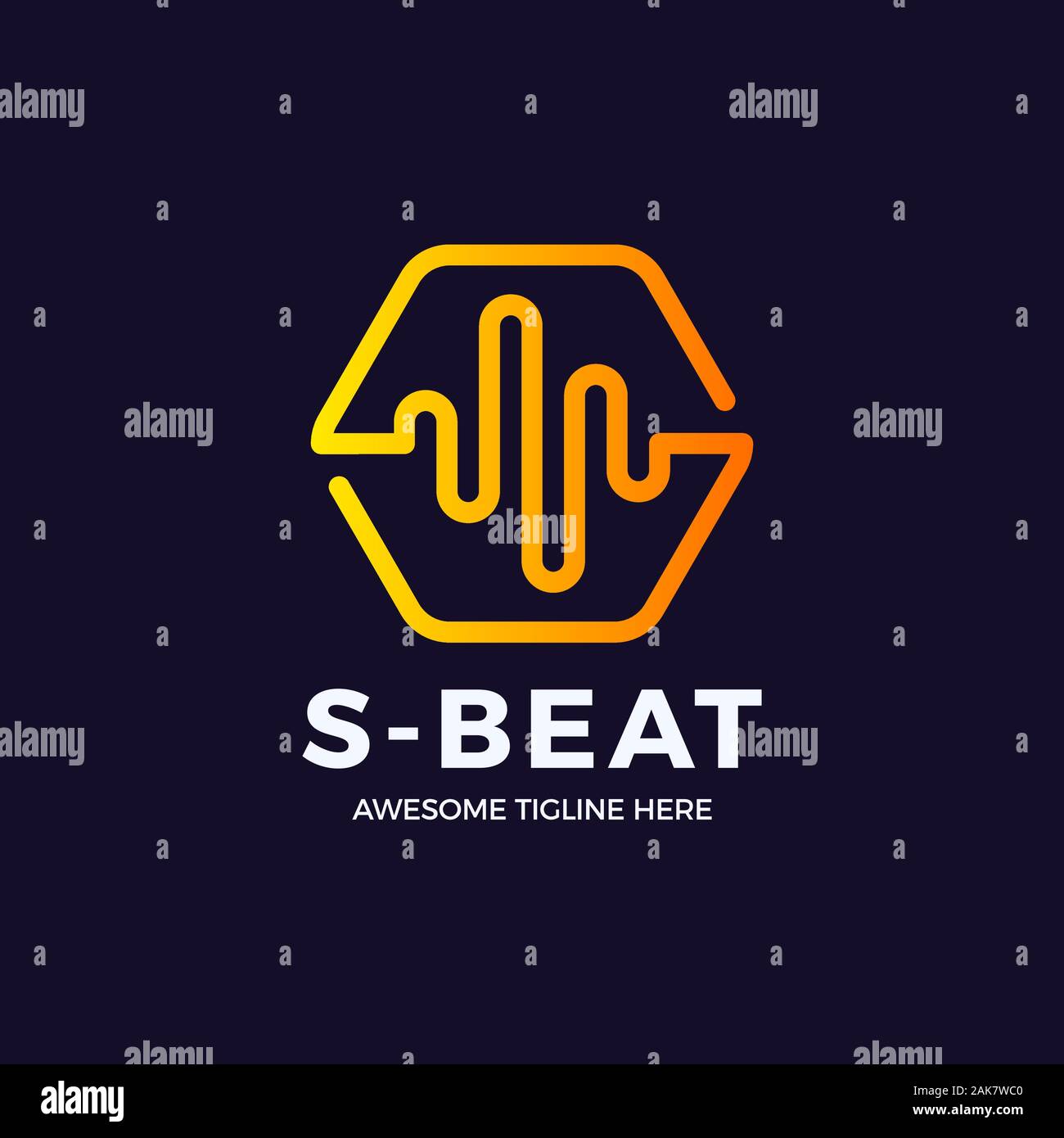 Audio Sound Wave logo template stock vector design. Line abstract music ...