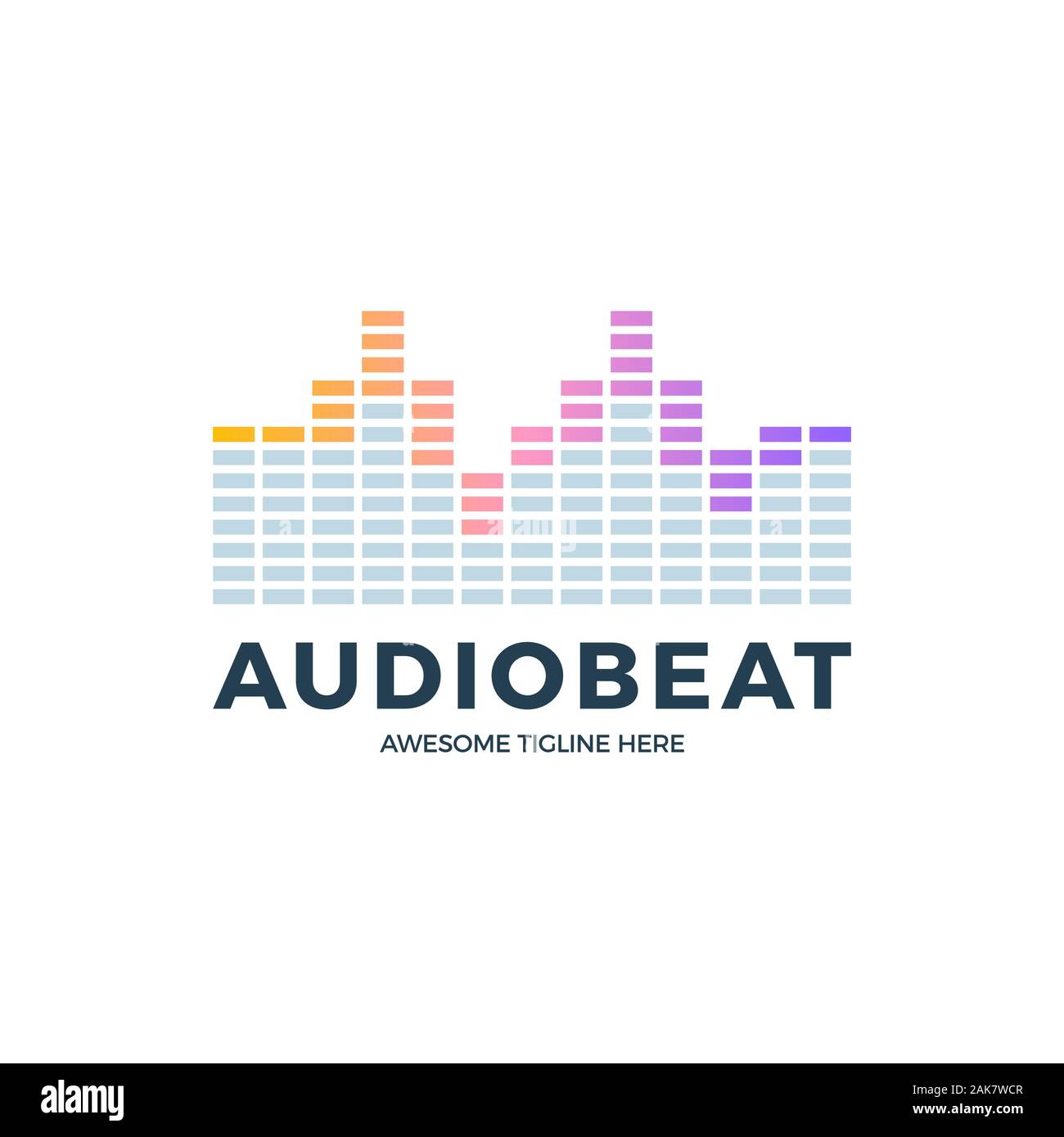 Audio Sound Wave logo template stock vector design. Line abstract music ...