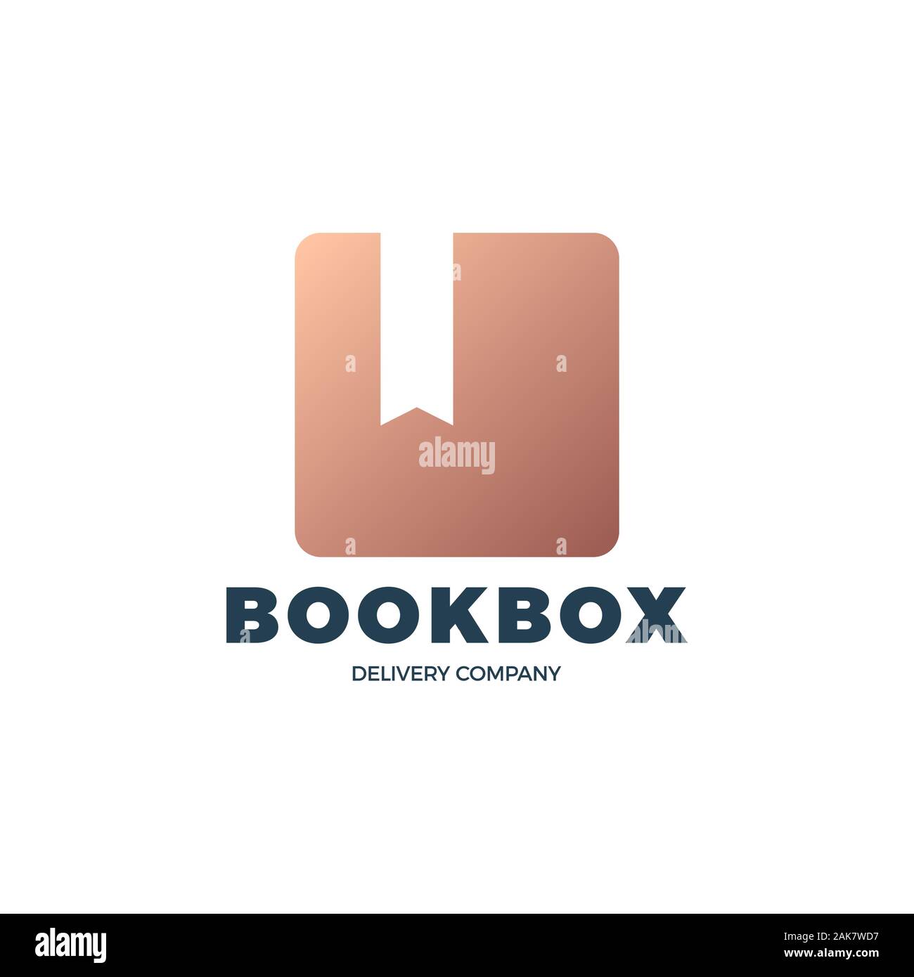 Brown Book Box stock vector logo. Online book store. Digital library ...
