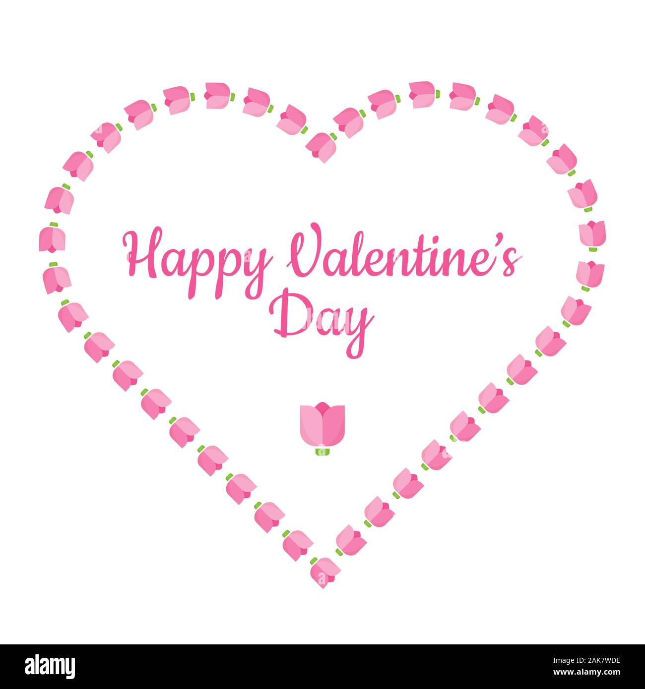 Heart shape made of flowers. Tulip bouquet bent into heart shape ...