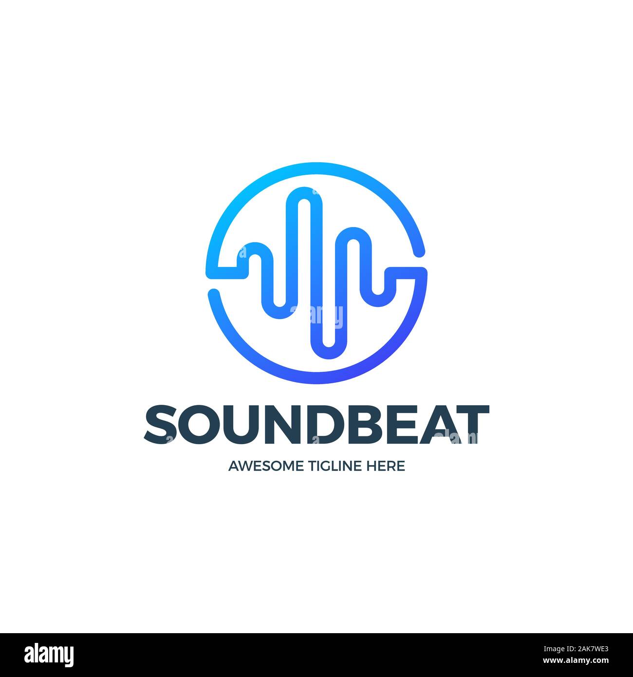 Audio Sound Wave logo template stock vector design. Line abstract music ...