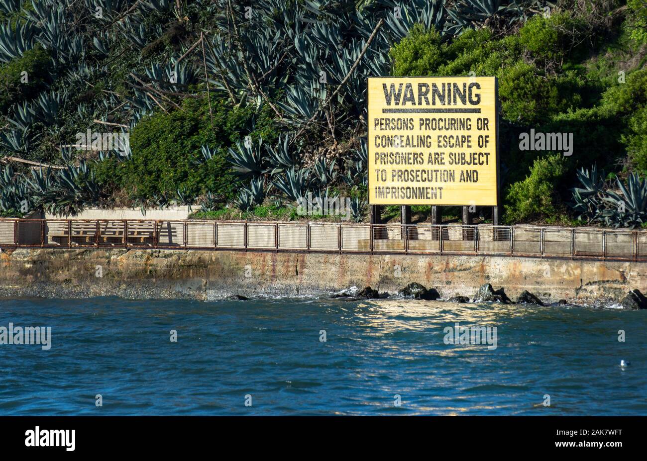 Alcatraz Warning Sign Stock Photo - Alamy