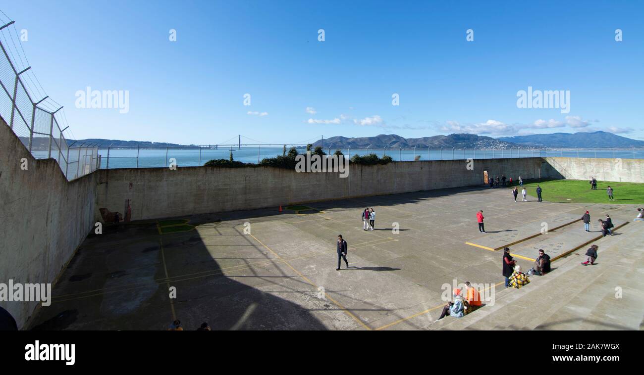Alcatraz Prison Recreation Yard Stock Photo - Alamy