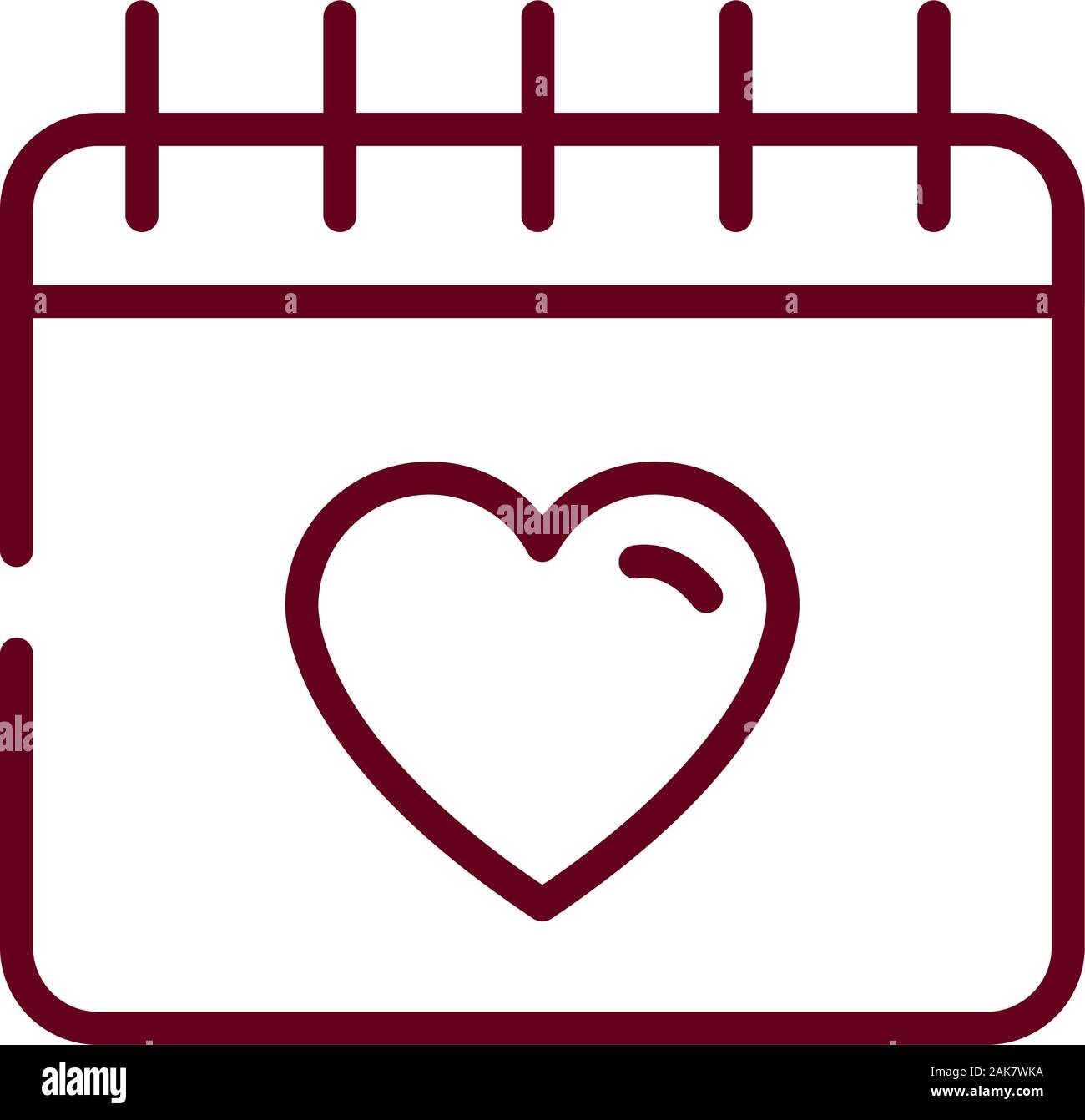 Isolated heart inside calendar vector design Stock Vector Image & Art ...