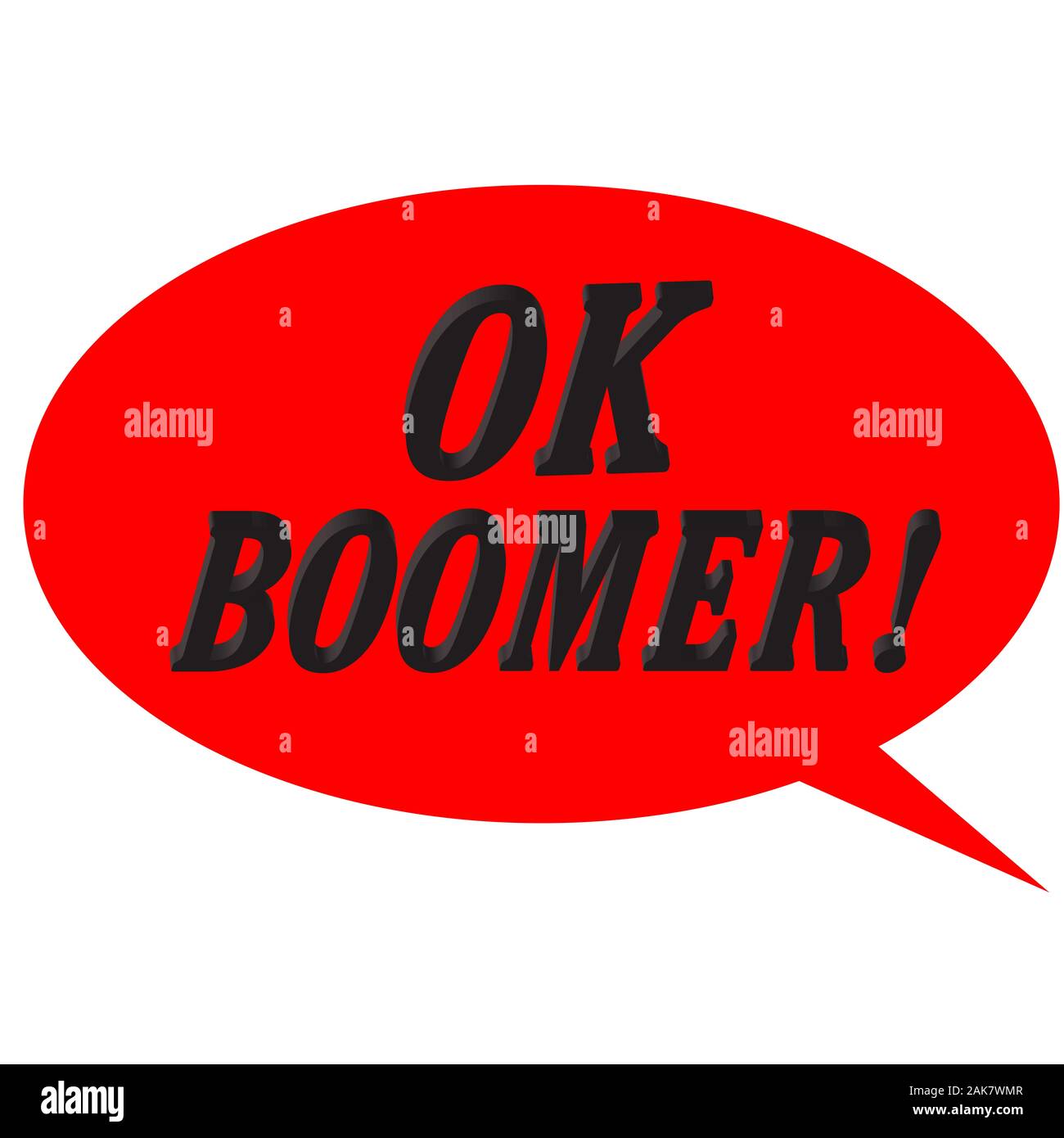 The expression OK Boomer in a talk bubble outline Stock Photo - Alamy