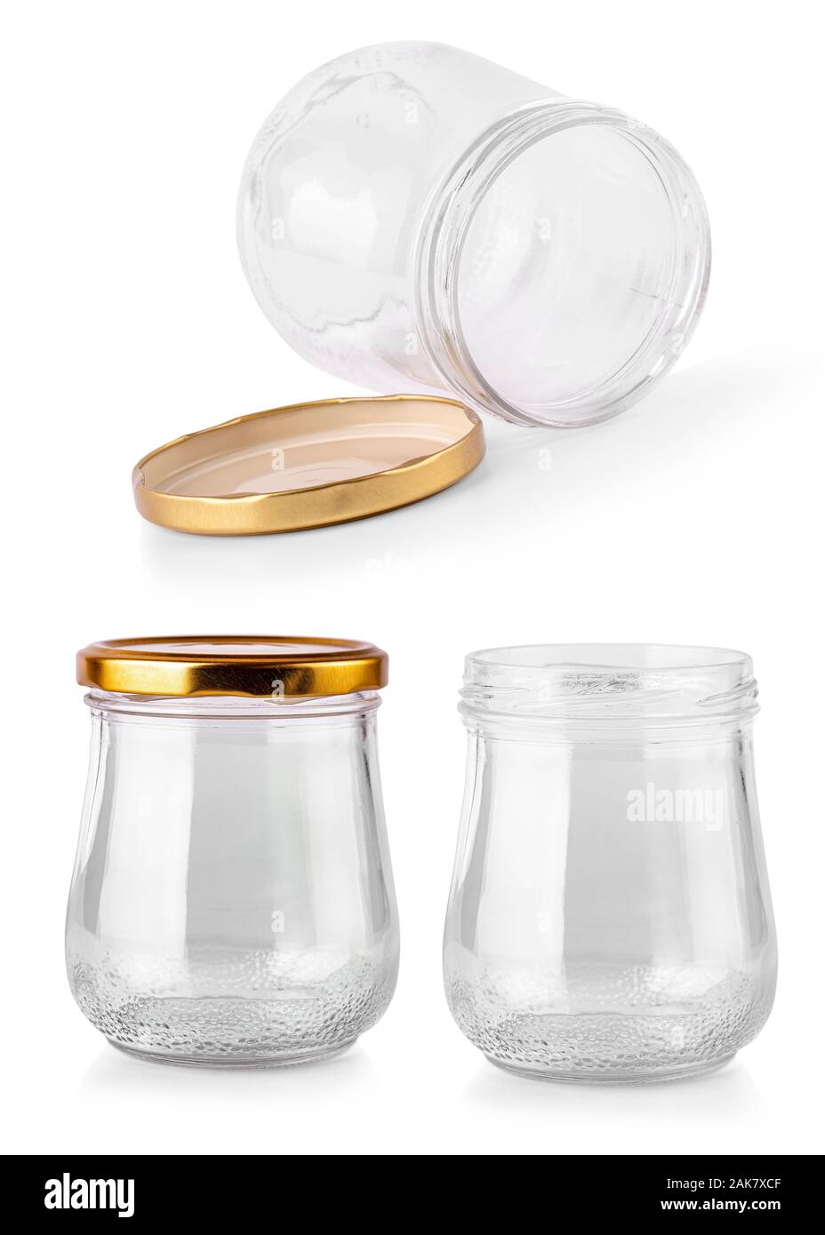 The Opened Empty Glass Jar Isolated on White Background Stock Photo - Alamy