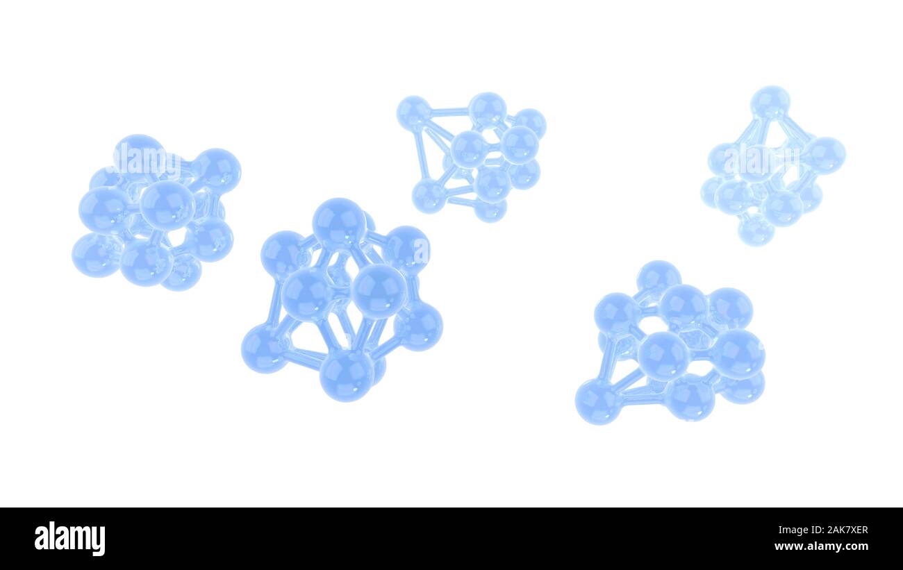 Abstract blue molecule colorful illustration isolated on white ...