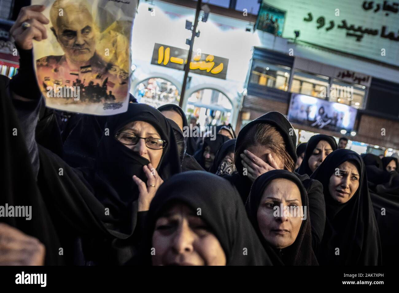 Women cry over the death of General Qasem Soleimani.Four days after the ...