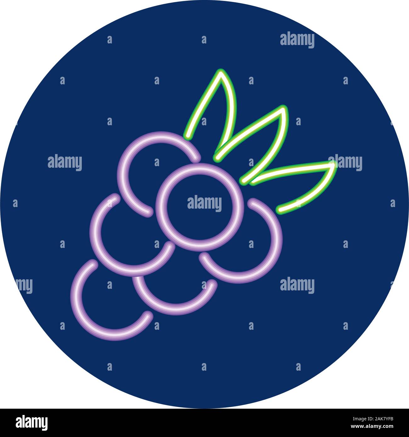 grapes fresh fruit neon light Stock Vector Image & Art - Alamy