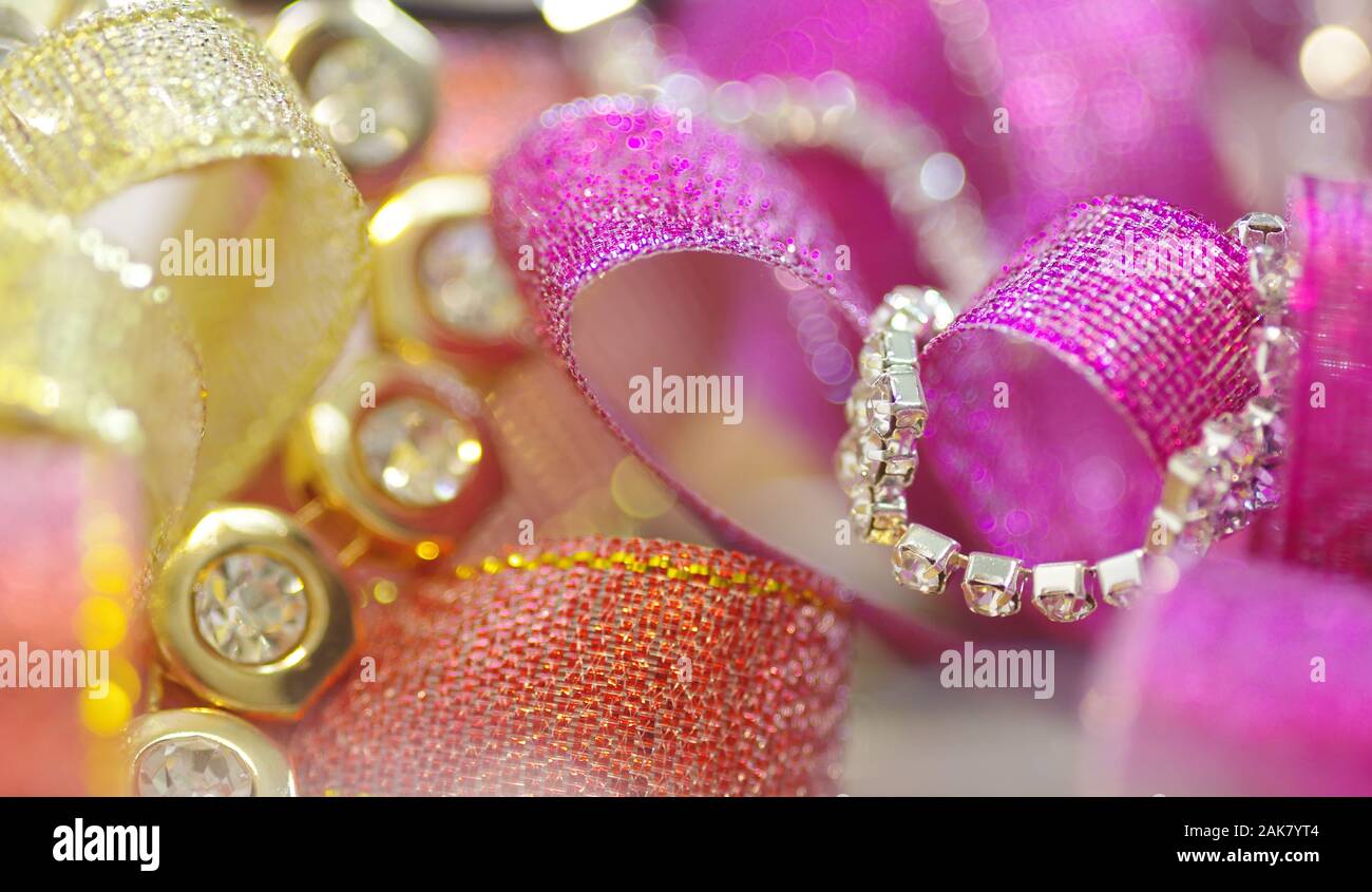 Diamond beads of necklace Stock Photo - Alamy