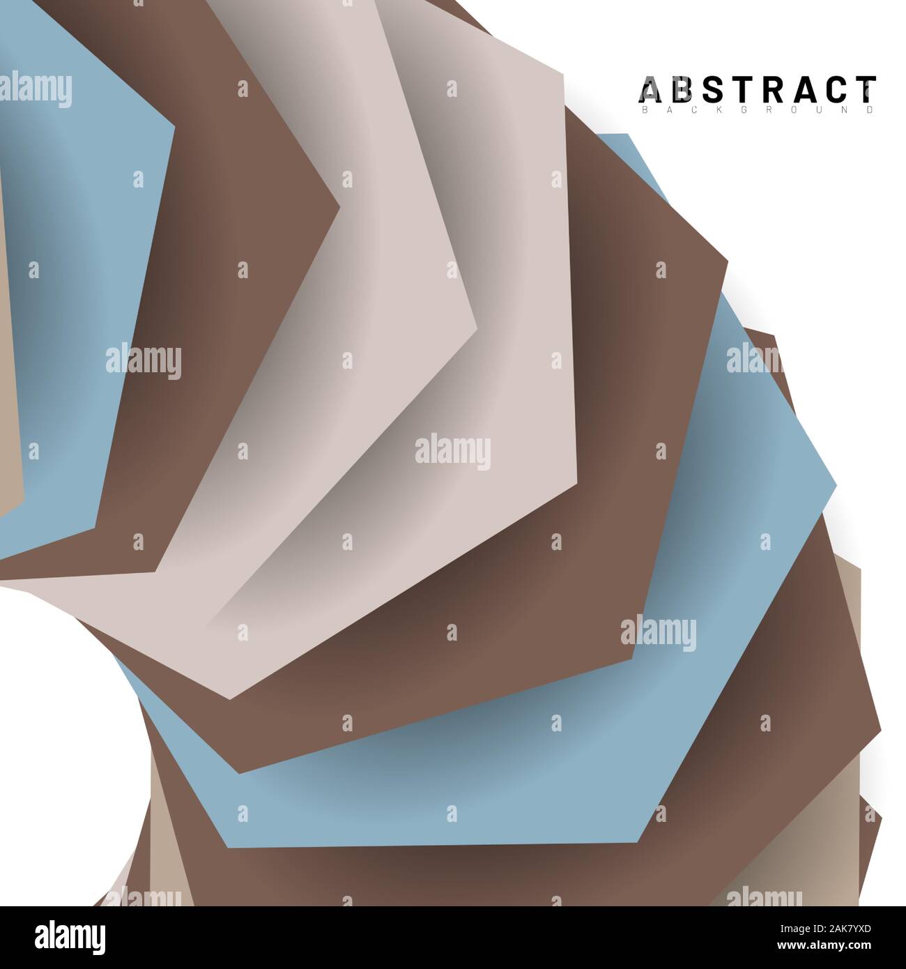 Abstract vector background. Stack hexagon hovering on surface white ...