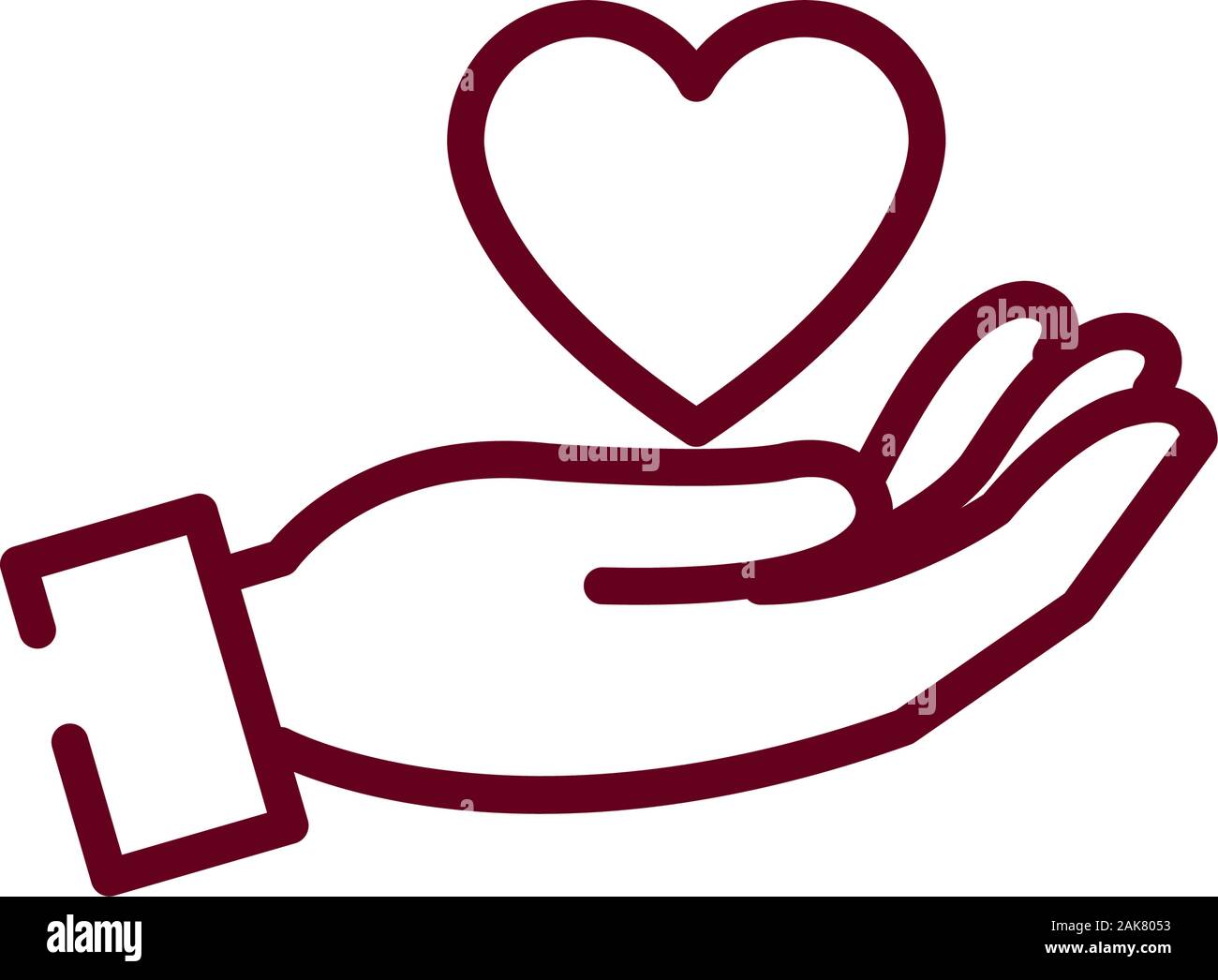 Greeting hand over heart Stock Vector Images - Alamy