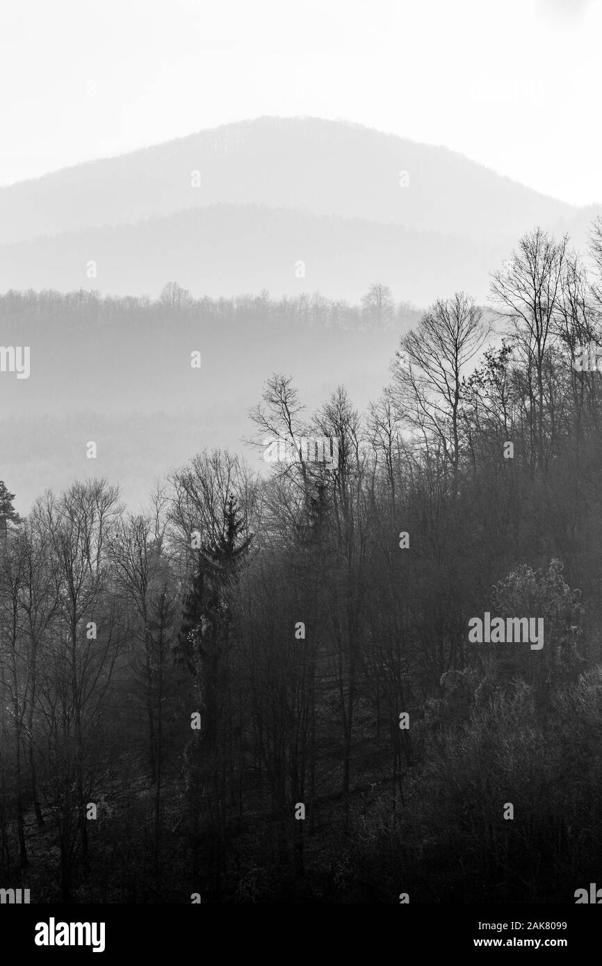View of the North Hungarian Mountains (Matra, Bukk) from the Medves ...