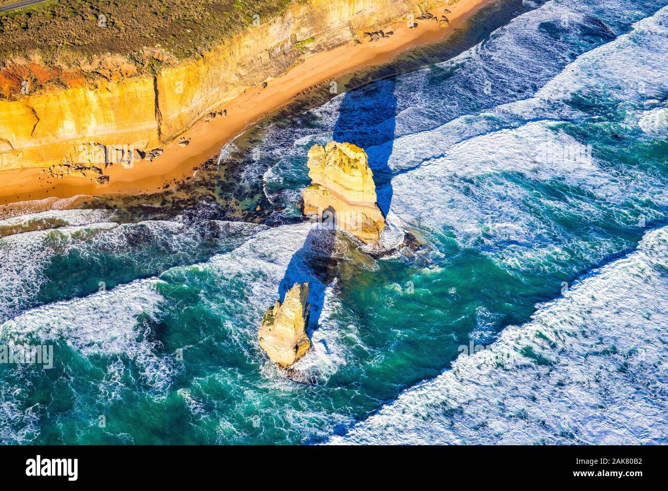 Gog and Magog rock stacks sit out from Gibson Steps along the Great ...