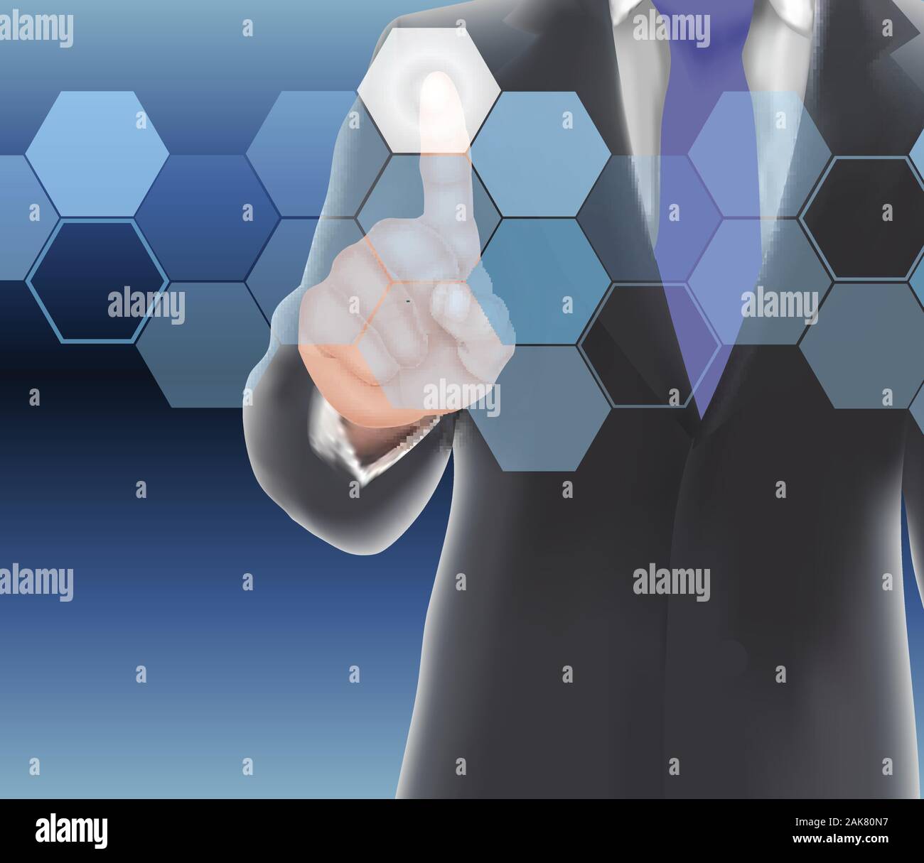 Businessman of visual touch screen Stock Vector Image & Art - Alamy
