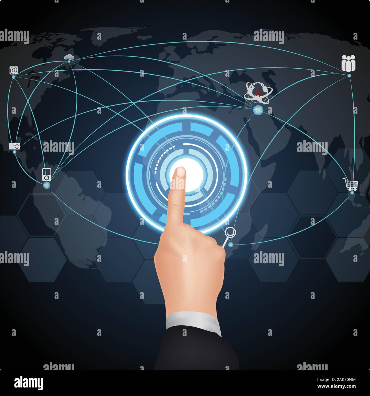 Interface key pad hand Stock Vector Images - Alamy