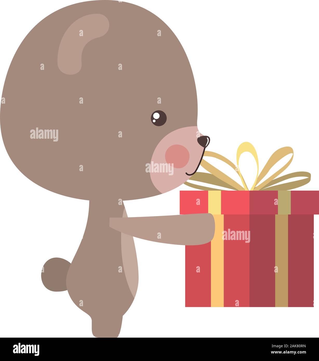 Cute bear cartoon with gift vector design Stock Vector Image & Art - Alamy