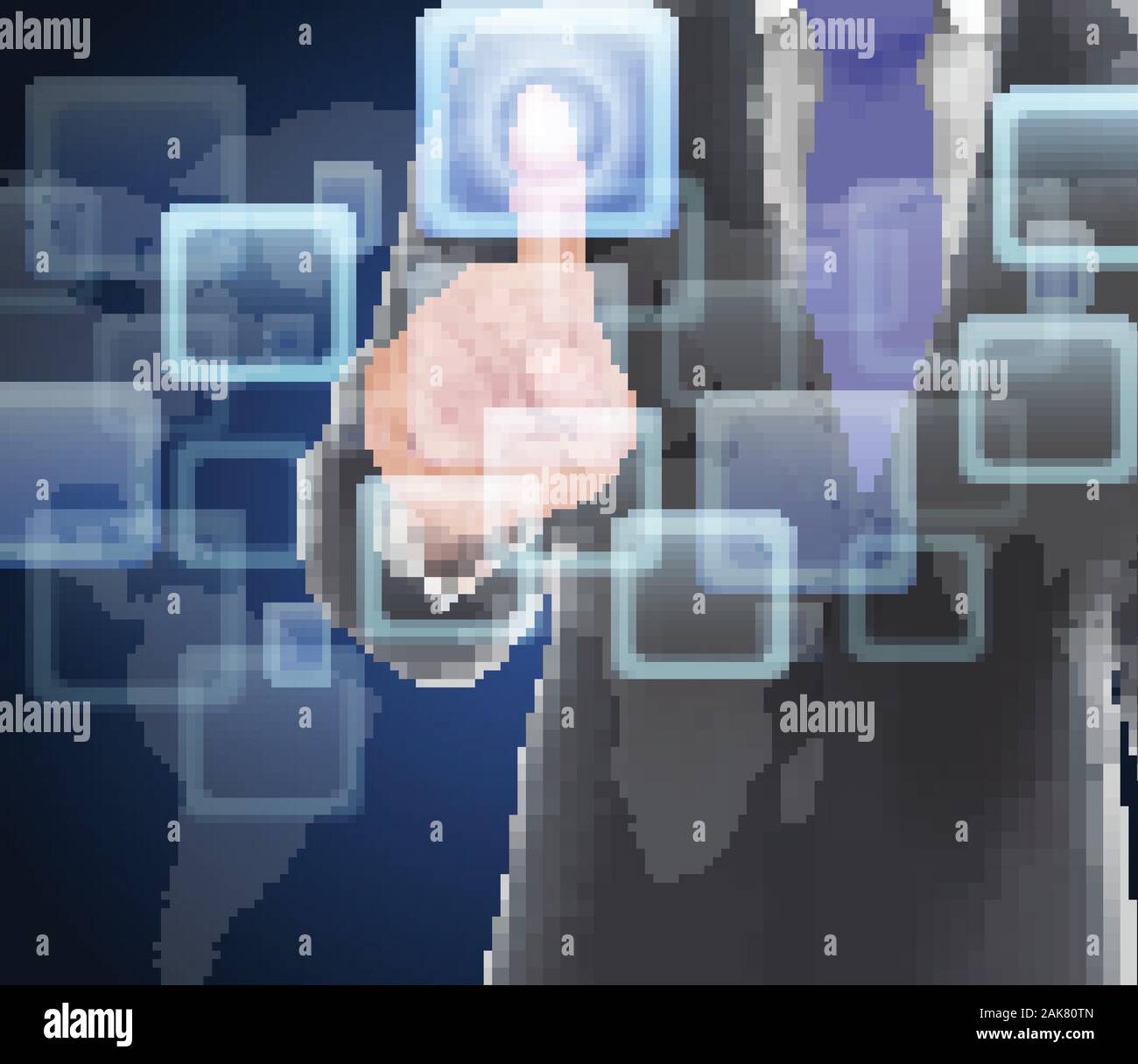Businessman of visual touch screen. vector Stock Vector Image & Art - Alamy