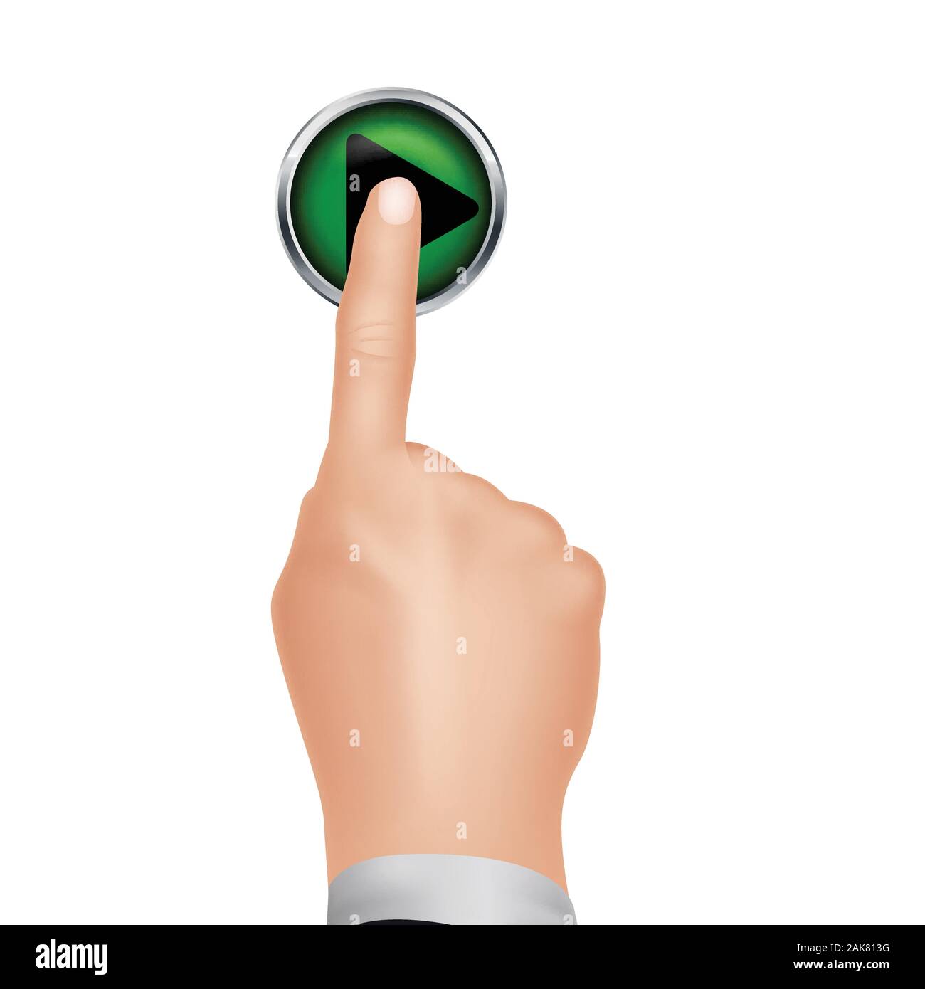 hand press play button of background isolated. vector Stock Vector ...