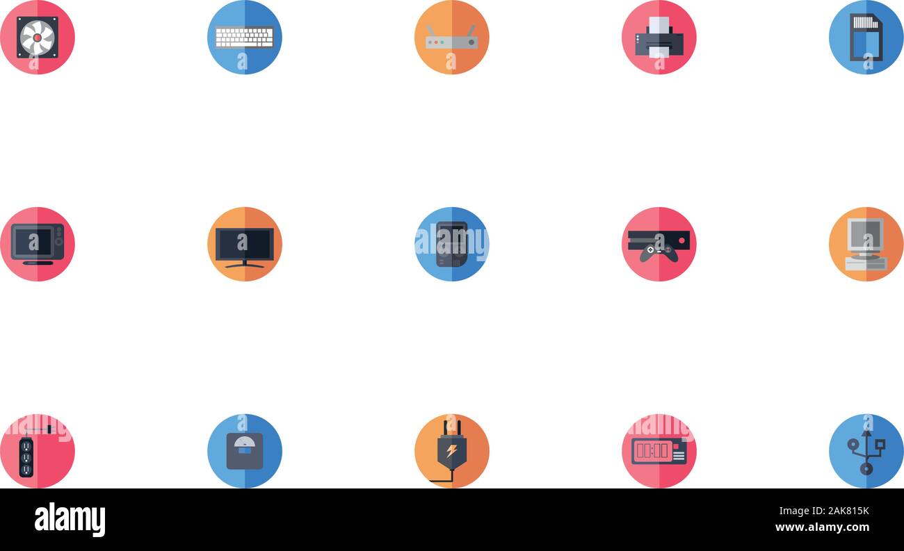 bundle of electronic set icons Stock Vector Image & Art - Alamy