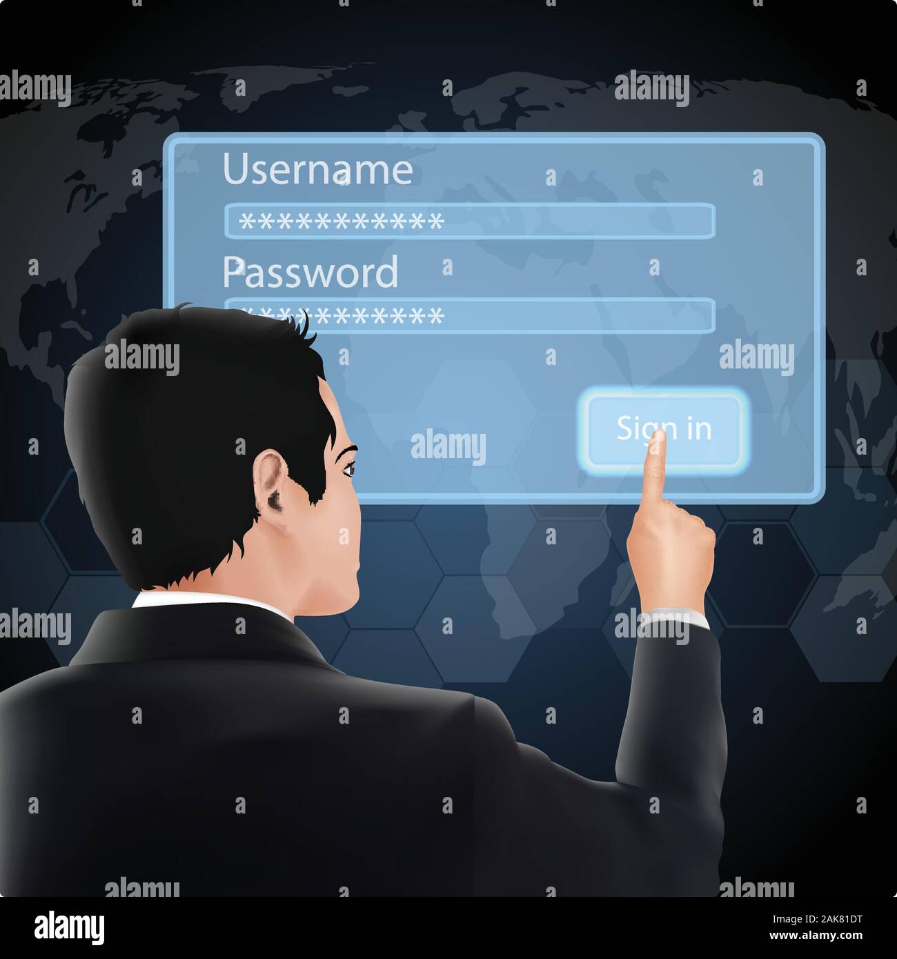 Enter user name and password Stock Vector Images - Alamy