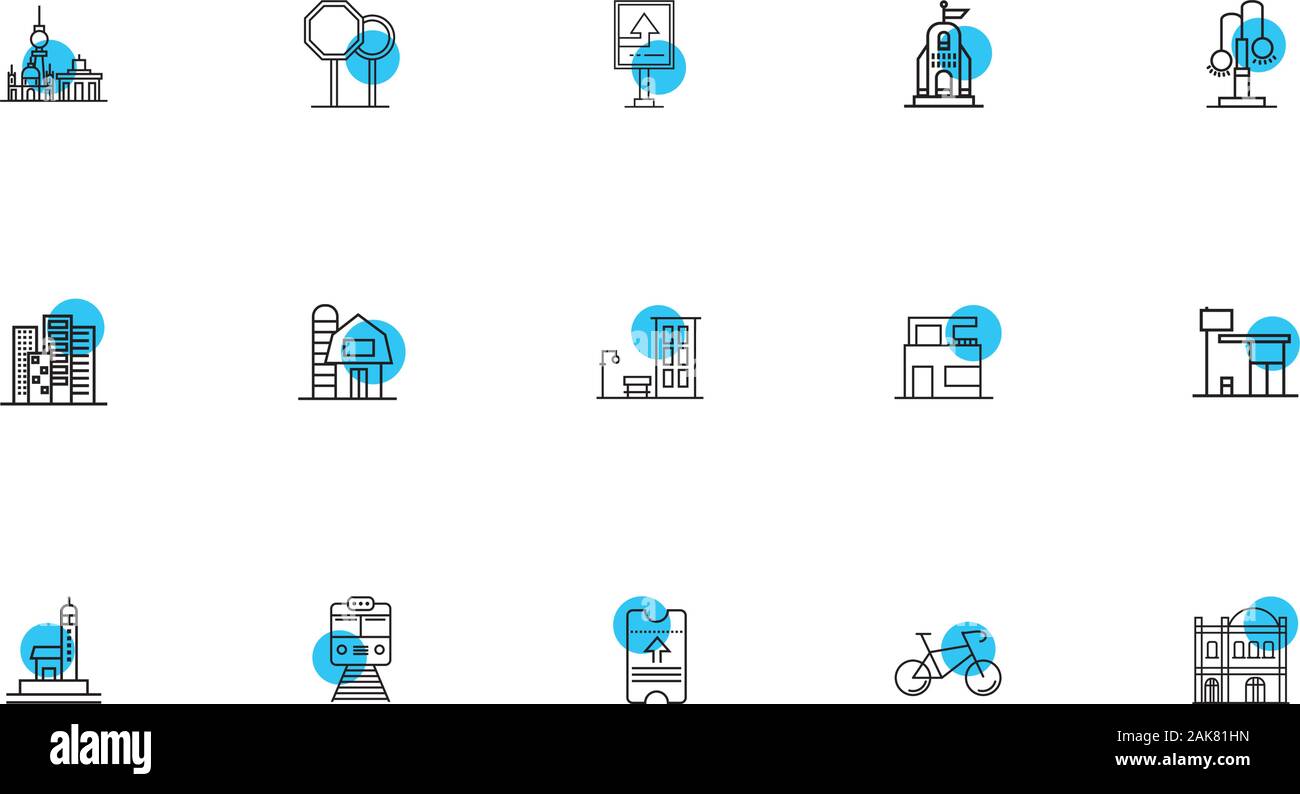 bundle of cities set icons Stock Vector Image & Art - Alamy