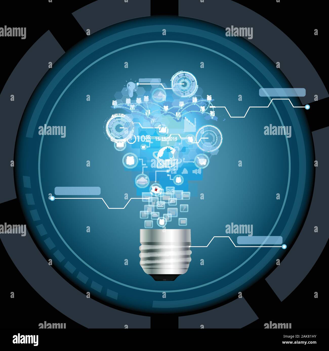 Light bulb and concept network business strateg .vector Stock Vector ...