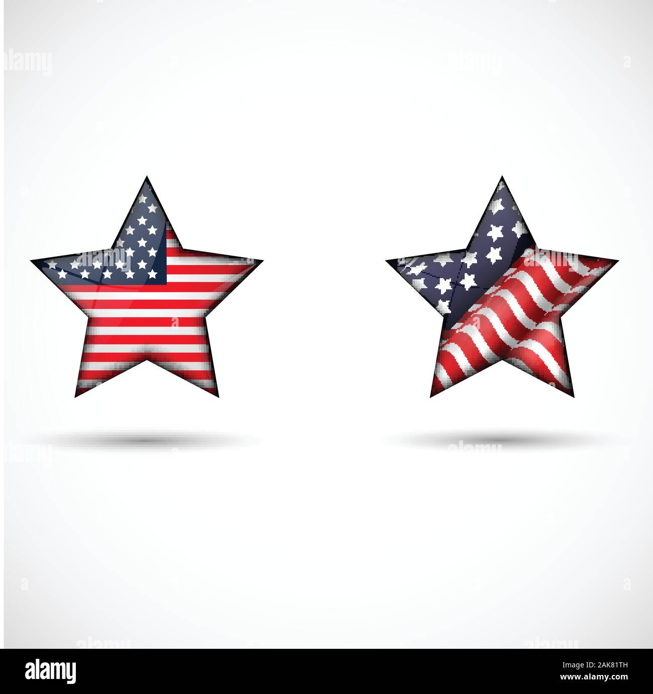 United States Flag Glossy of star symbol, isolated on white.vector ...